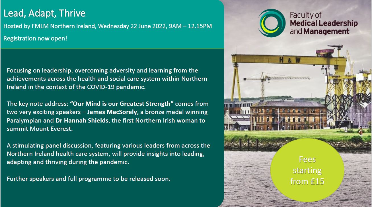 FMLM Northern Ireland is proud to present ‘Lead, Adapt, Thrive’. - HSCQI