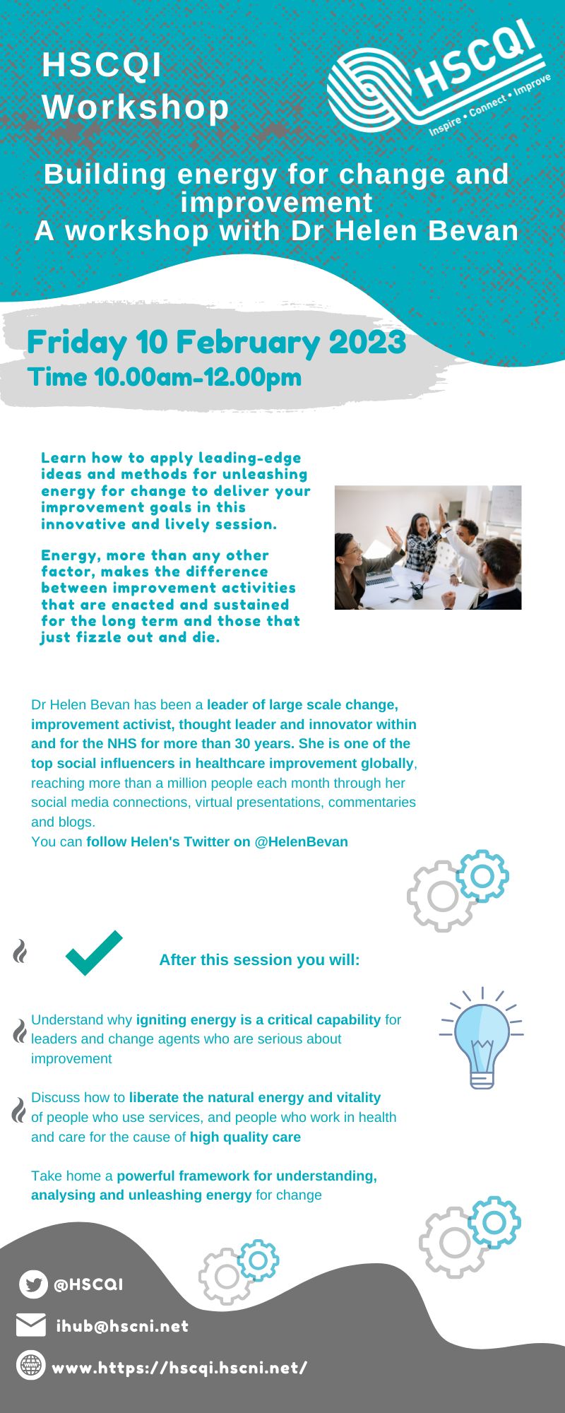 Building energy for change and improvement: A workshop with Dr Helen ...